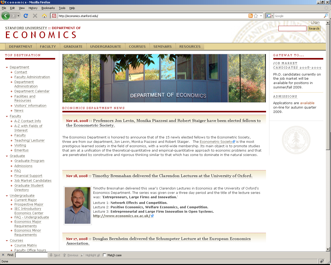 Economics Department, Stanford University – I.ring webs