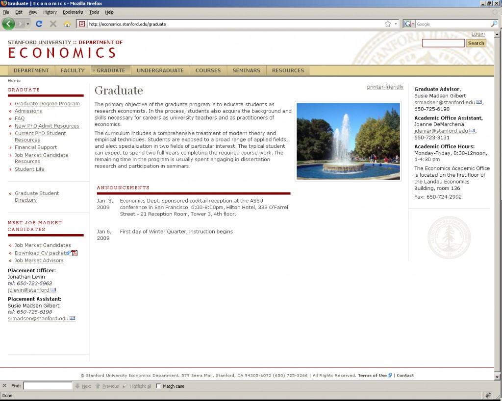 Economics Department, Stanford University – I.ring webs
