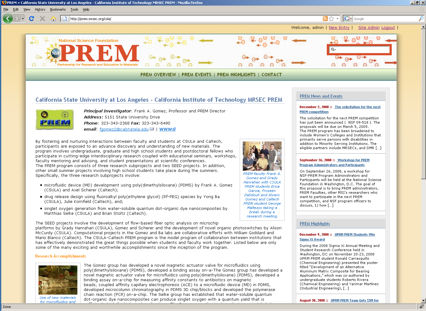I.ring webs » Partnerships for Research and Education in Materials (PREM) I.ring webs » Partnerships for Research and Education in Materials (PREM)